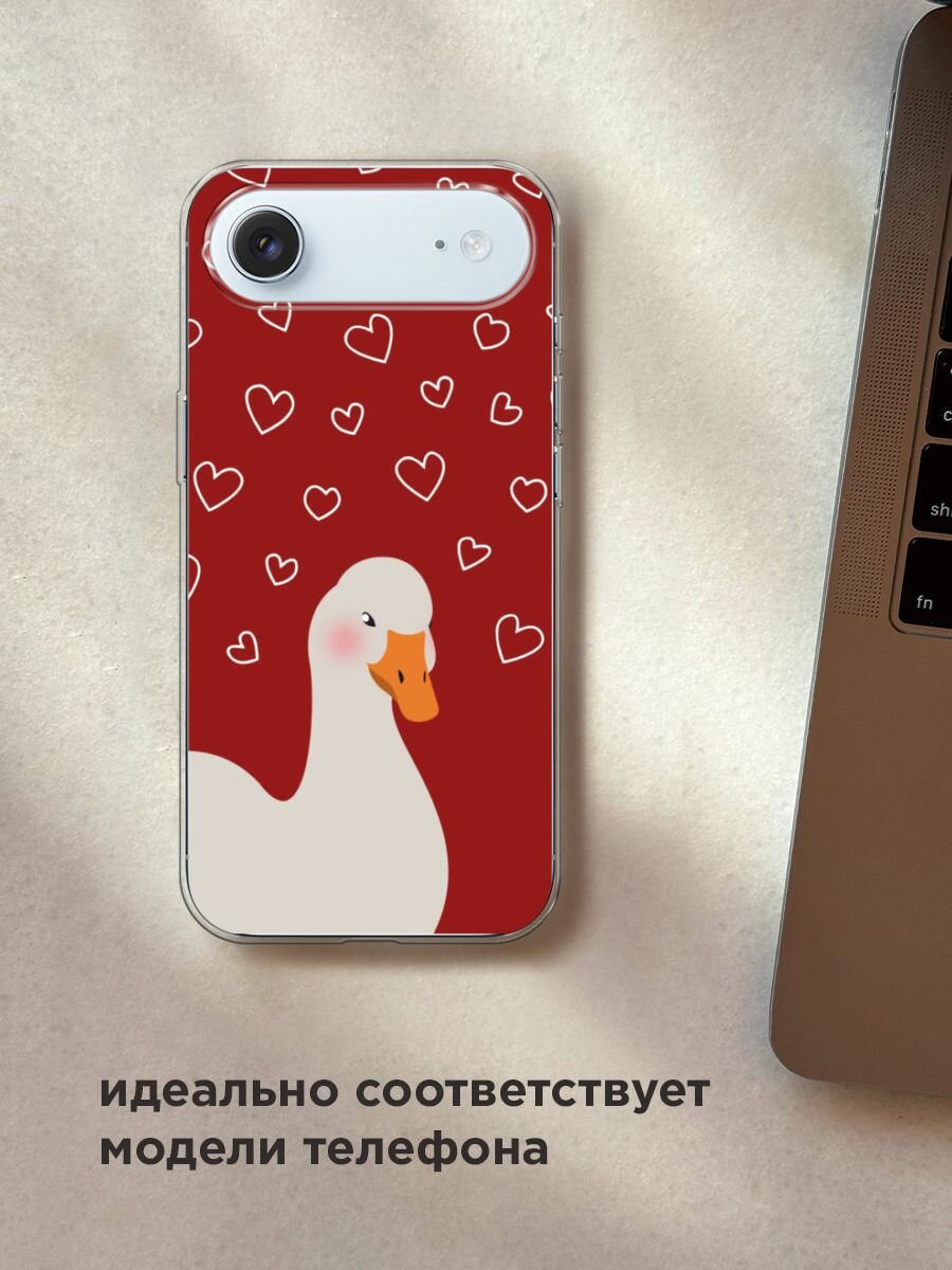 Чехол на Apple iPhone Air / Айфон Айр с принтом "Влюблённый гусь 1 - 14 февраля" — фото 1