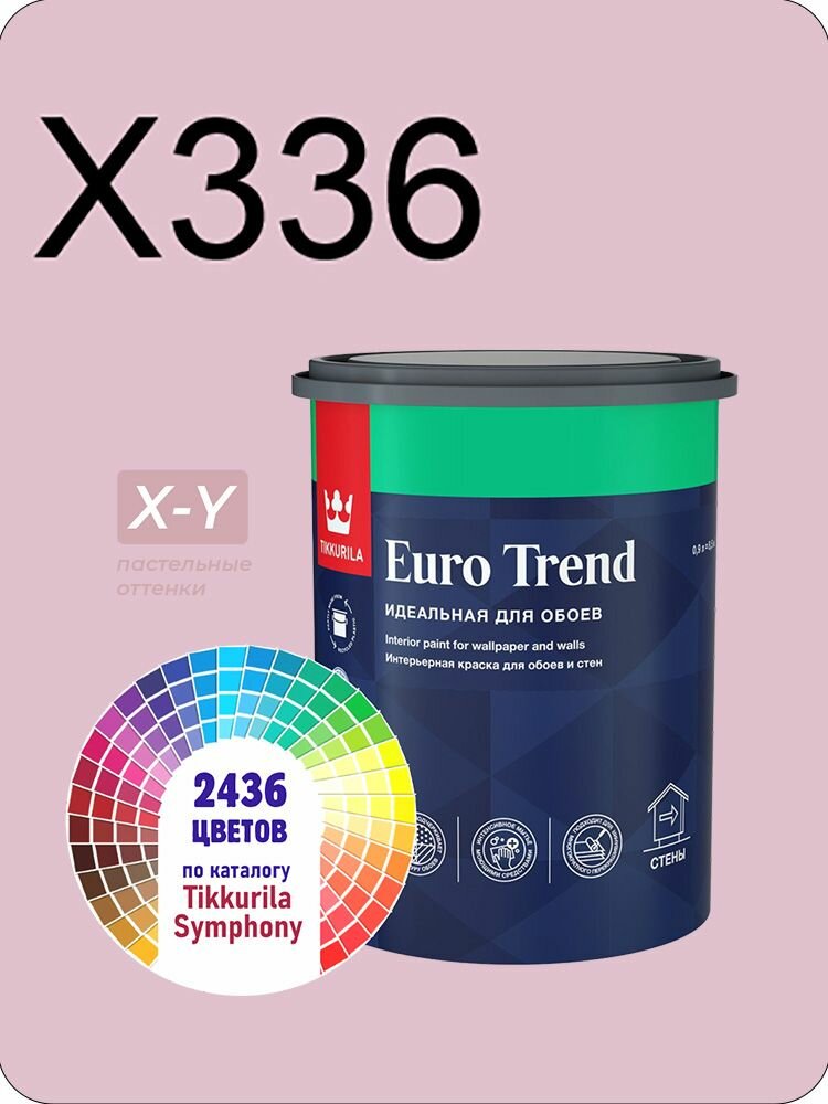Краска для обоев Tikkurila Euro Trend 0,9л. пастельные оттенки X336