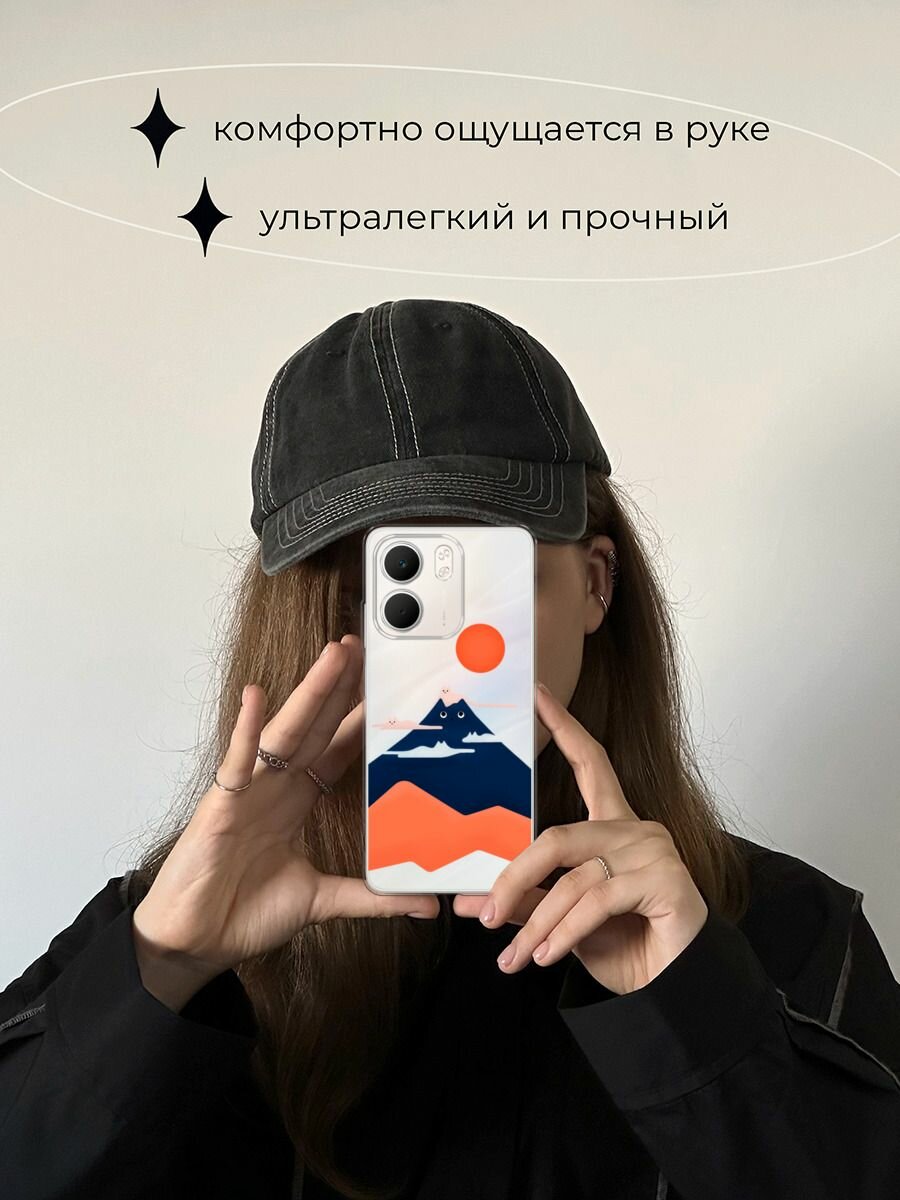 Чехол на Oppo A5x / Оппо А5x с принтом "Кот-гора", прозрачный — фото 1