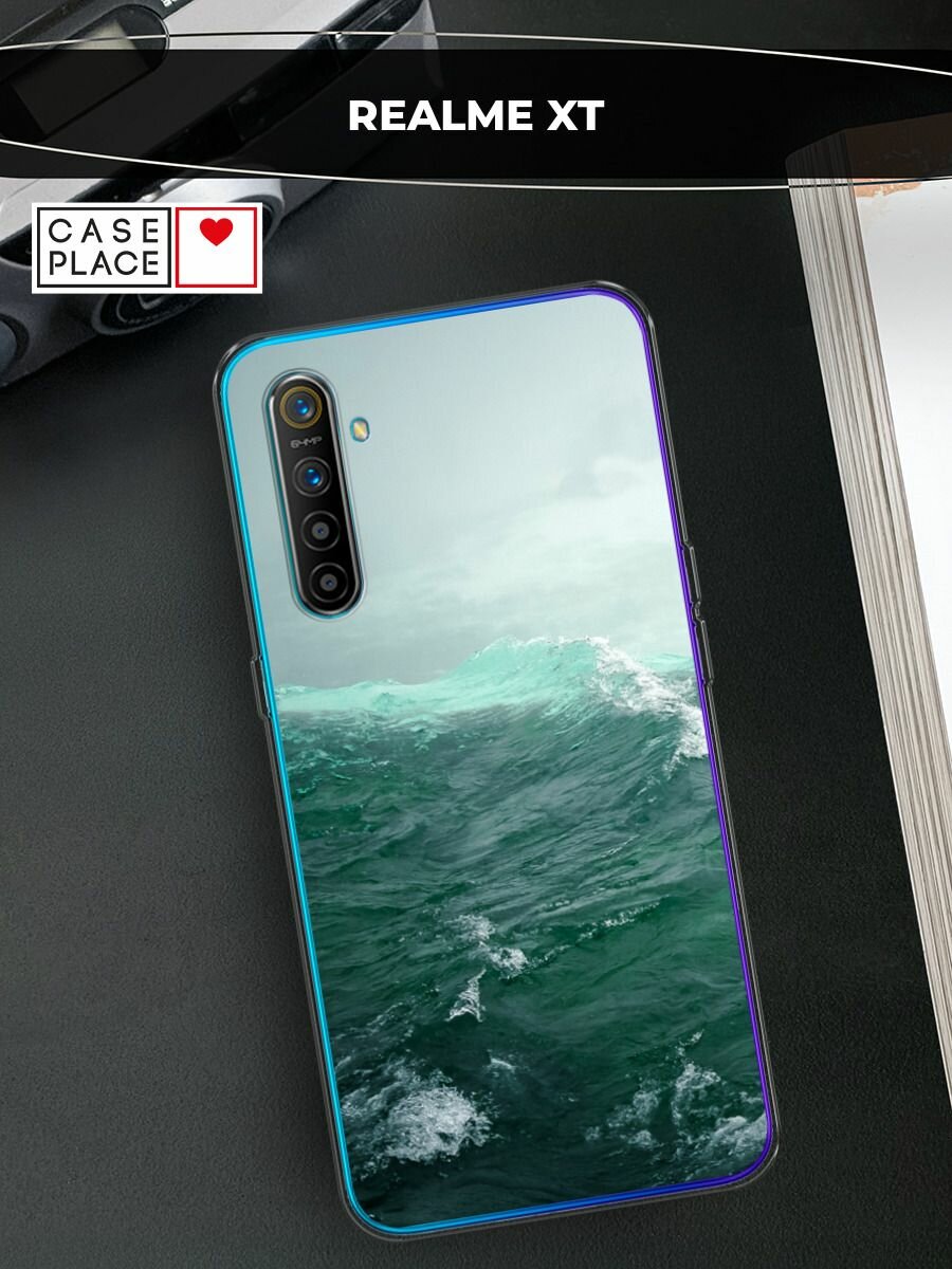 Силиконовый чехол на Realme XT / Реалми XT с принтом "Волны 12"