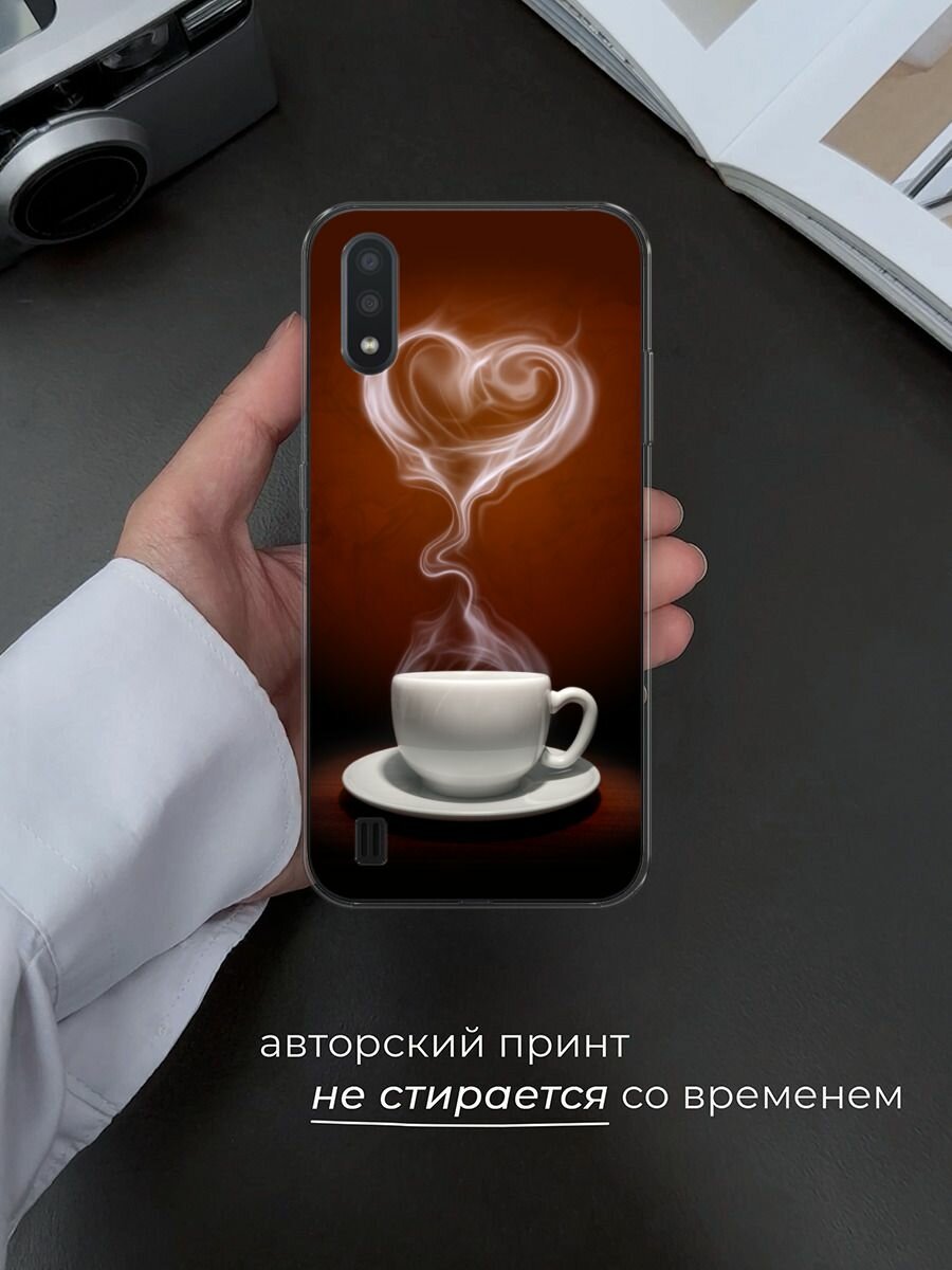 Чехол на Samsung Galaxy A01 / Самсунг Гэлакси А01 с принтом "Кофейная любовь" — фото 1