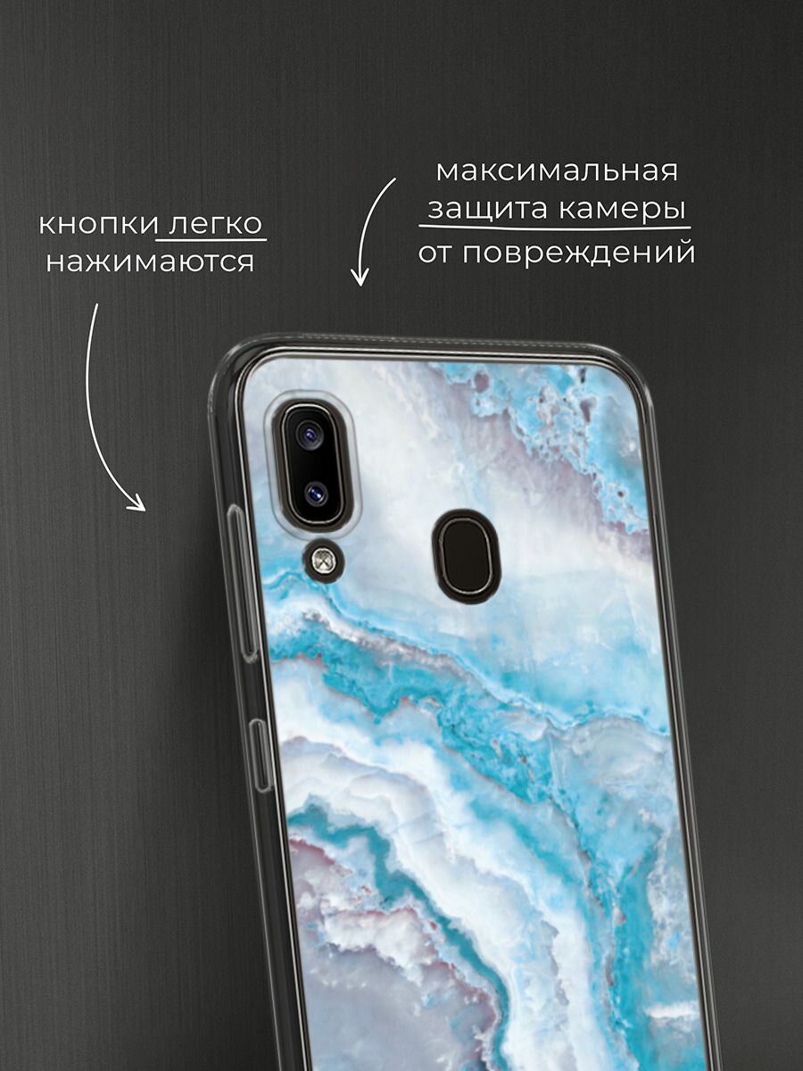 Чехол на Samsung Galaxy A30/A20 / Самсунг Галакси A30/A20 с принтом "Нежно-голубой мрамор" — фото 1