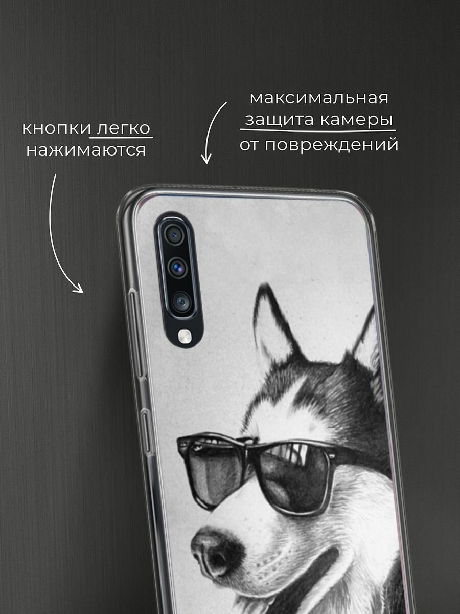 Чехол на Samsung Galaxy A70 / Самсунг Галакси А70 с принтом "Крутой Хаске" — фото 1