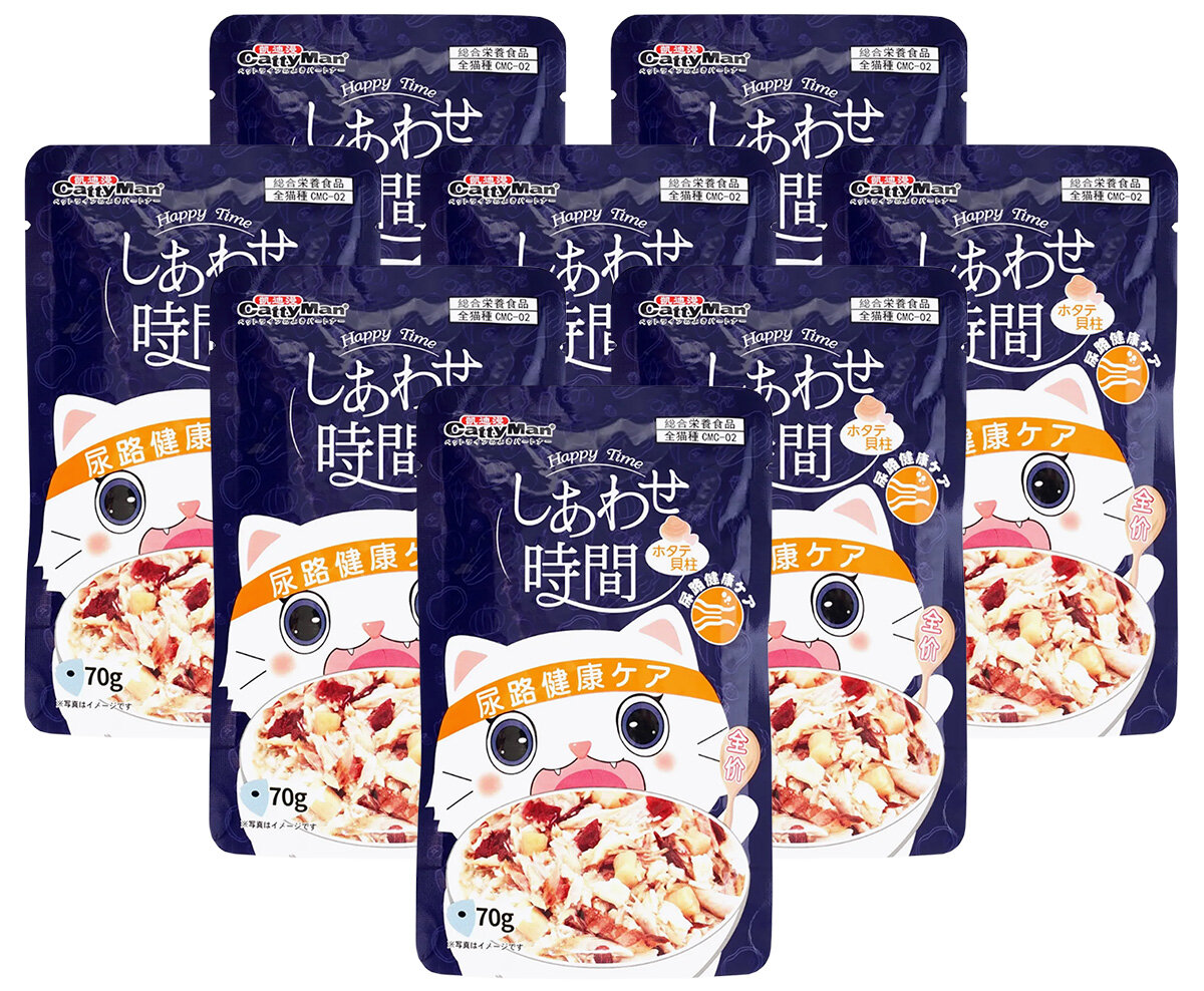 Корм влажный Cattyman Момент Счастья для кошек для профилактики мочекаменной болезни, морской гебешок и тихоокеанский тунец, 70 г х 8 шт