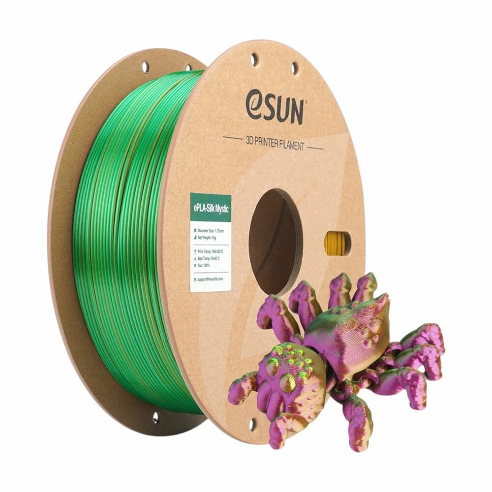 Катушка ePLA-Silk Mystic ESUN, 1.75 мм, 1 кг, Gold Green Purple PLA-SKMC175S-JGZ1P1