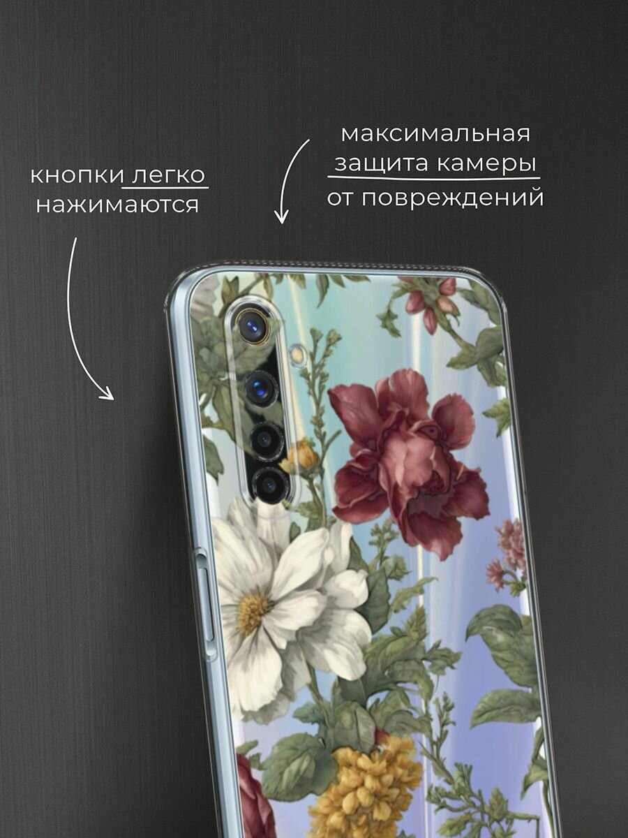 Силиконовый чехол на Realme 6 / Реалми 6 с принтом Акварельные цветы 2 — фото 1