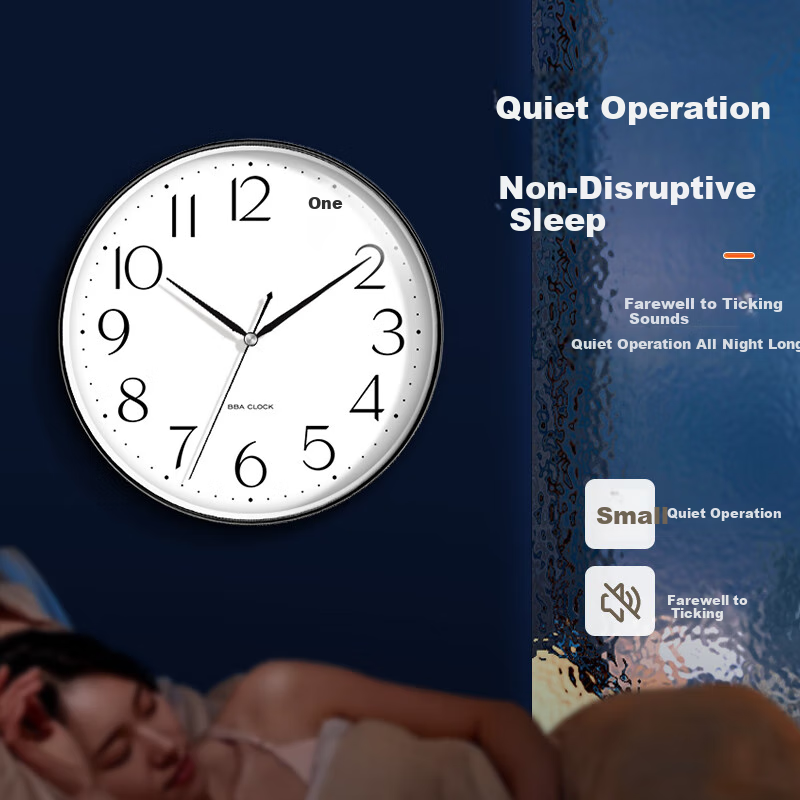 BBA Wall Clock Home Clock Living Room Electronic Clock Wall-mounted 2025 Quartz Watch 30cm Gold Frame