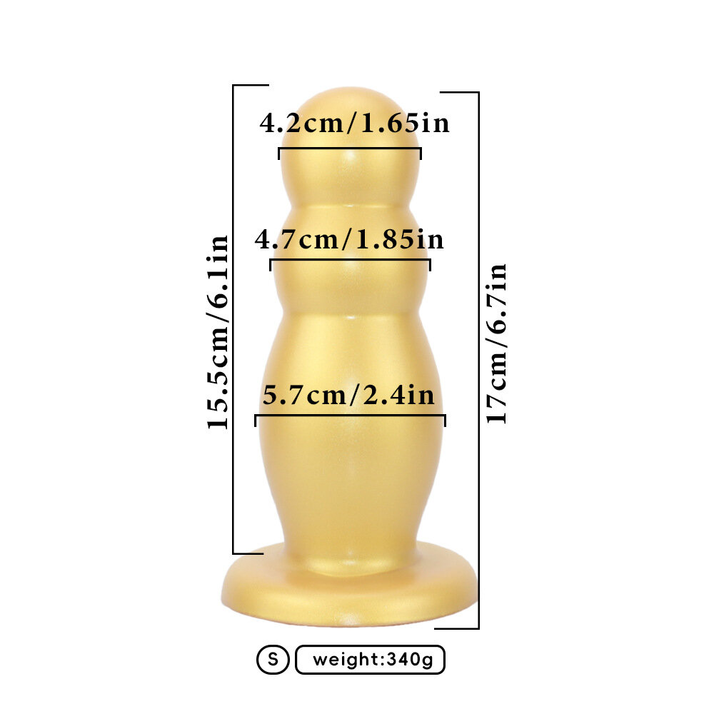 Золотой силиконовый анальный тампон 9 см в форме гигантского пениса, принадлежности для фистинга, очень большой, очень