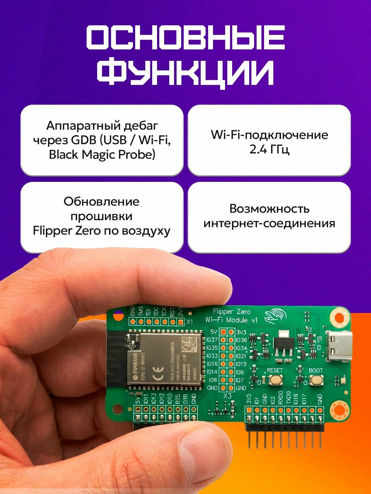 Wifi модуль Devboard для микрокомпьютера Flipper Zero — фото 1