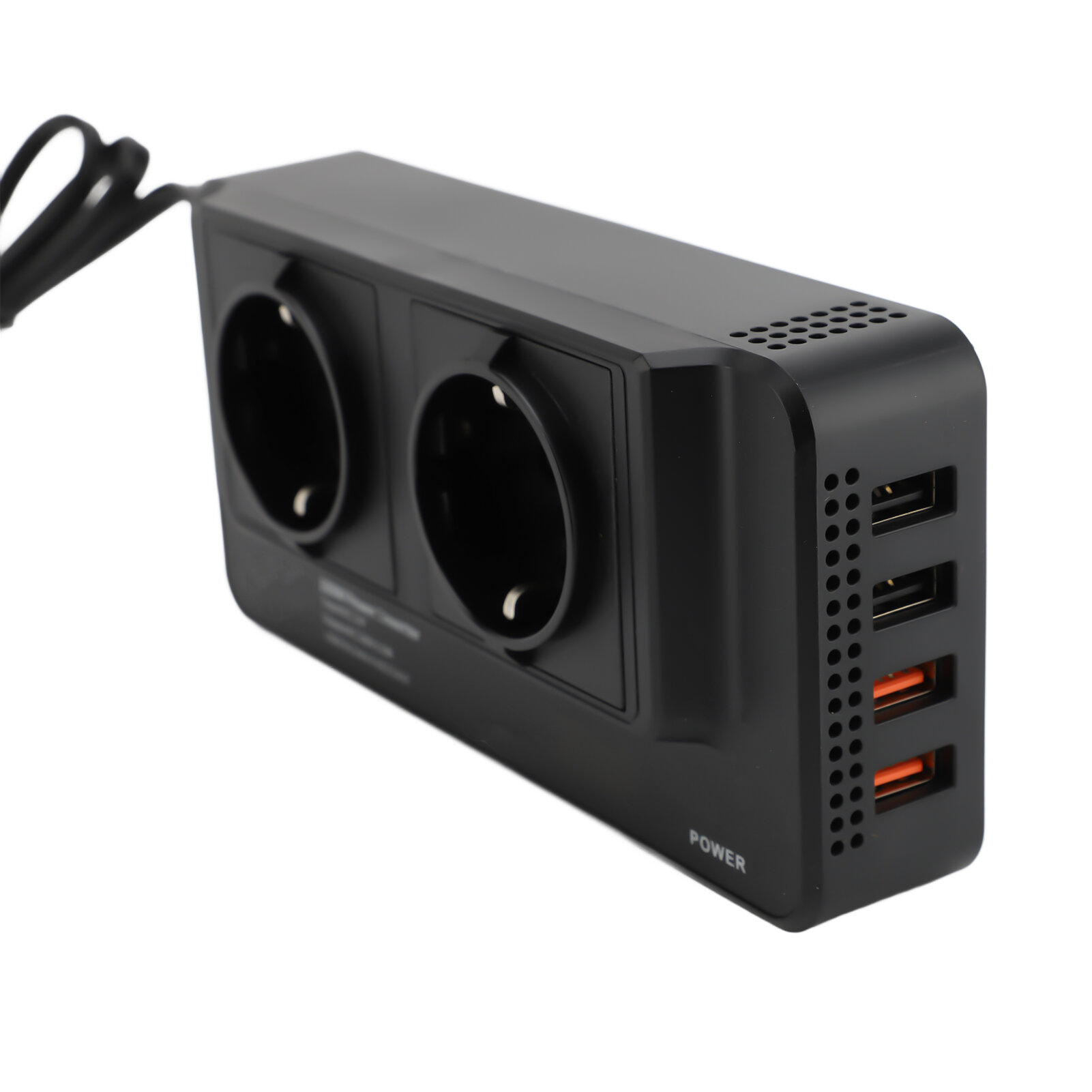 Автомобильный инвертор 200 Вт CAR Power Converter с 4 USB -портами Double Outlets DC12V Вход 220V EU Проводка