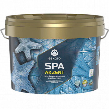 Краска ESKARO Akzent Spa для влажных помещений полуглянцевая белая 2,7л