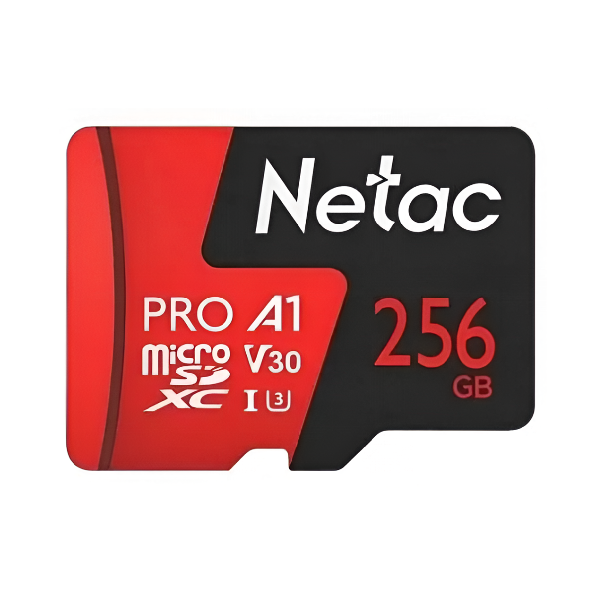 Карта памяти Netac P500 Extreme Pro MicroSDXC черный/красный 256GB V30/A1/U3 up to 100MB/s, retail pack card only