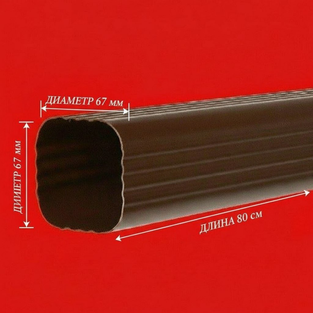 Труба водосточная пластиковая 67 мм коричневая- 1 шт