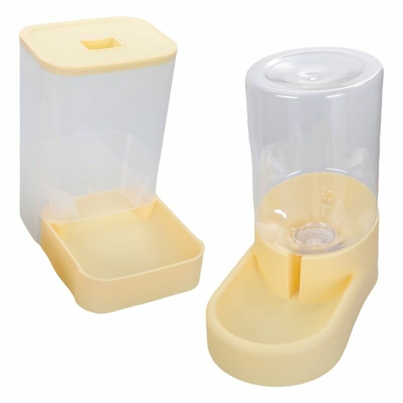 Автоматическая кормушка для домашних животных, дозатор воды, устройство подачи воды-Кремово-желтый-Питьевой фонтанчик +