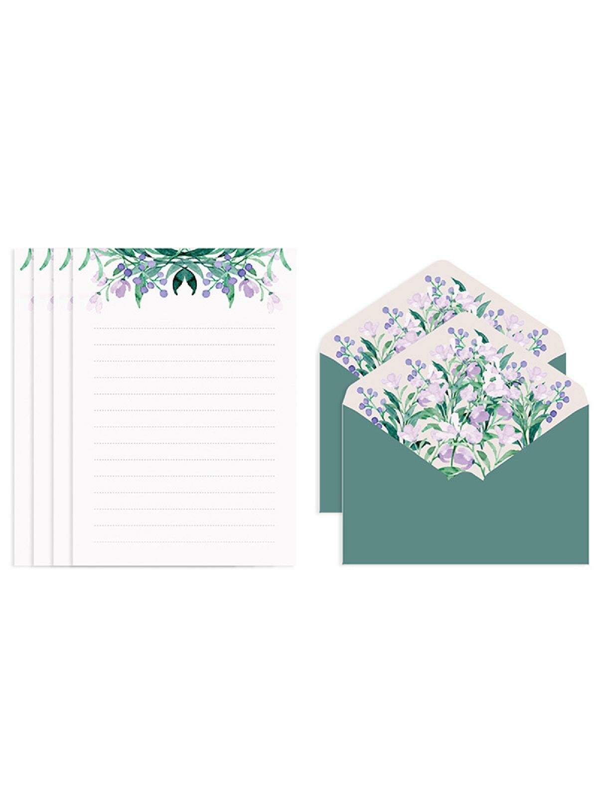 Набор элегантной бумаги для писем из 4шт с 2 конвертами для приглашений, благодарственных писем