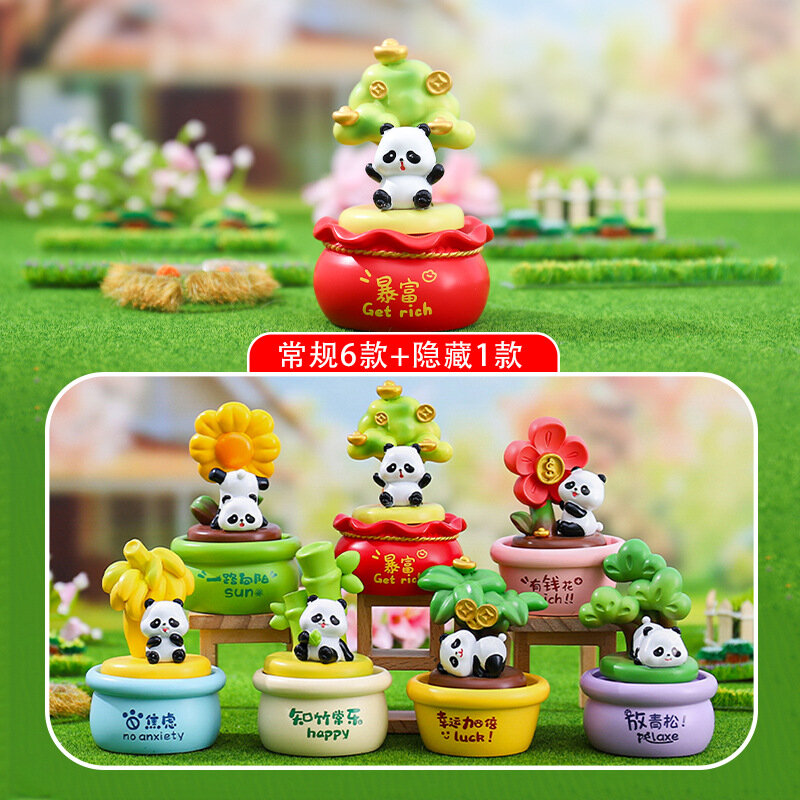 Китайский тренд, мультяшный милый жадный панда, ежедневная фигурка в слепой коробке, декор, праздничный подарок, дропшиппинг