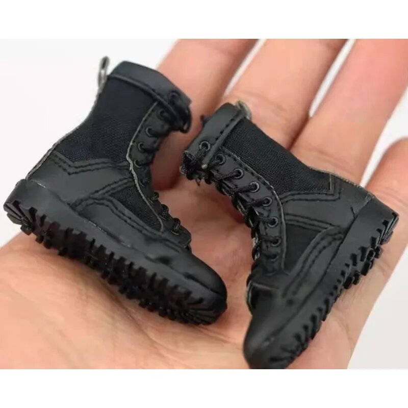 Мужские фигурки в масштабе 1/6, черные полые армейские ботинки на шнуровке, модель обуви для 12 дюймов, аксессуары для тела куклы-солдата hollow shoes-b