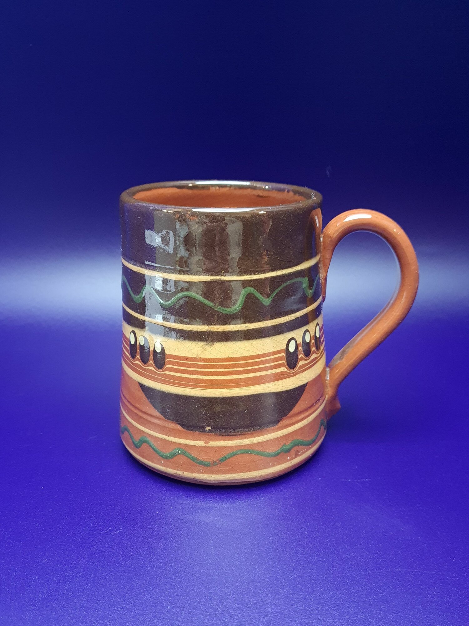 Кружка винтажная пивная, обливная керамика, 0,55 л, СССР 1980-1990е гг.