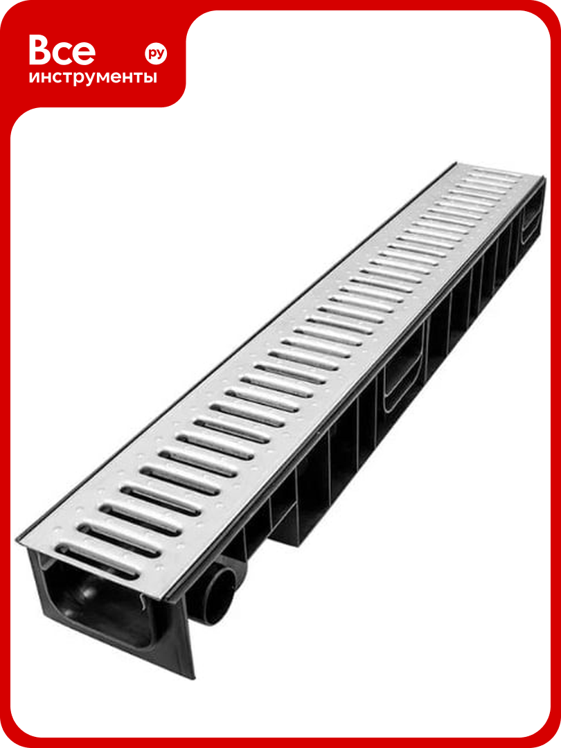 Лоток Ecoteck STANDART 100.95 h99 с решеткой стальной, кл. А15 46617