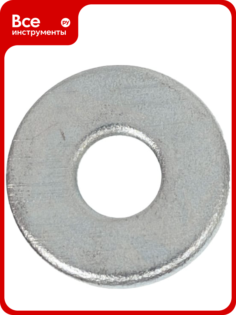 Увеличенная техническая шайба Tech‑Krep DIN 9021 с резьбой М4, углеродистая сталь, покрыта цинком коррозионной защиты