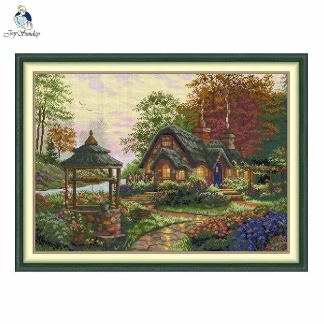 Joy Sunday Набор для вышивания крестом 14CT Дикая хижина
