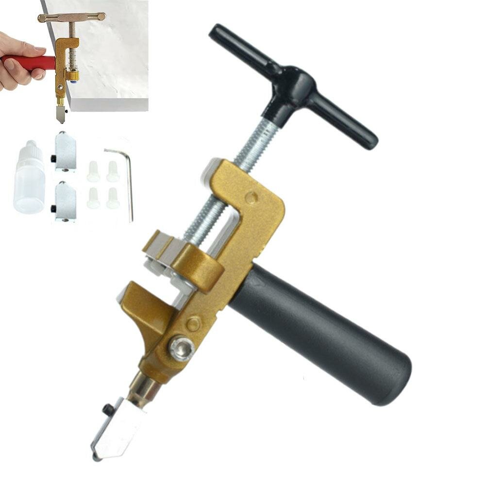 Инструмент для резки плитки и стекла, ручной инструмент для вскрытия плитки из твердого сплава, набор инструментов для самостоятельного использования, подходит для резки керамической плитки толщиной 3-15 мм, стекла и зеркал.