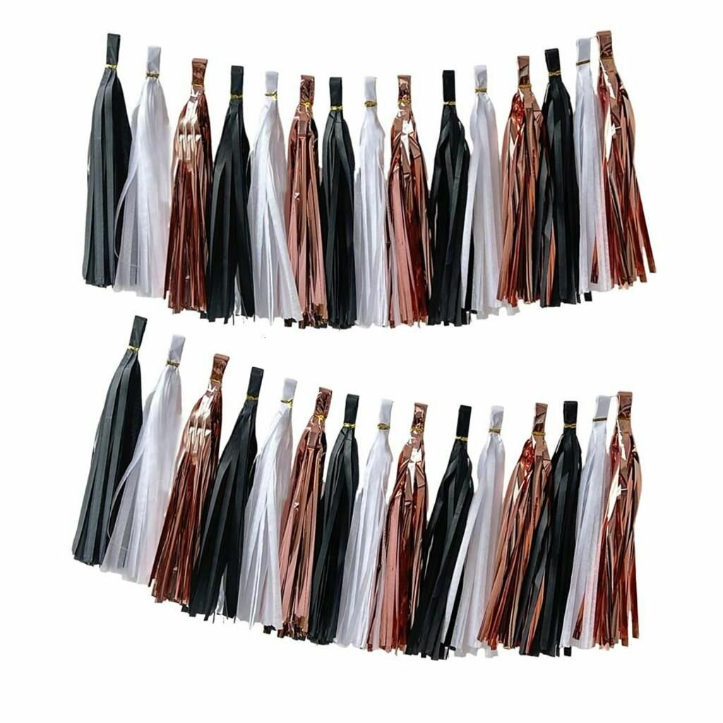 Бумажные гирлянды для украшения, - Черно-белая роза