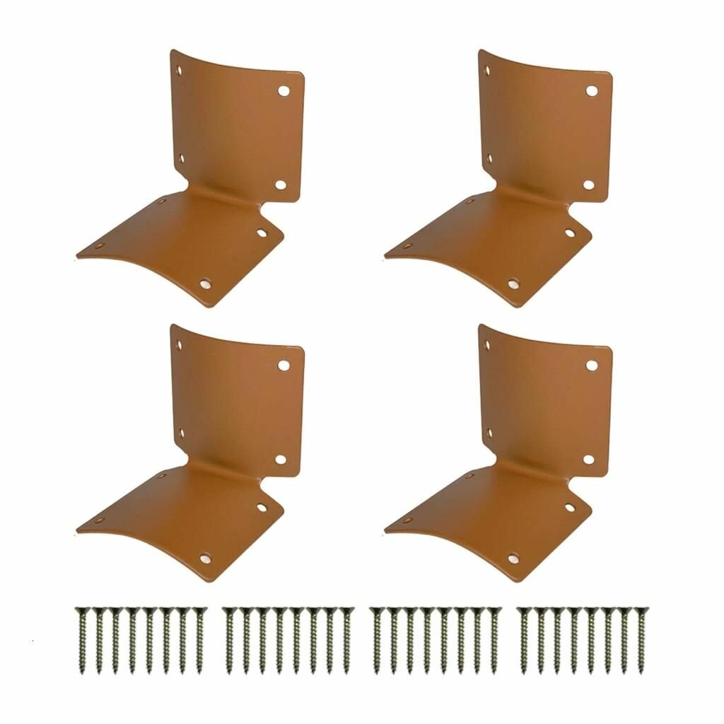 Железные цилиндрические крепления для деревянного забора (4 шт), Бронза