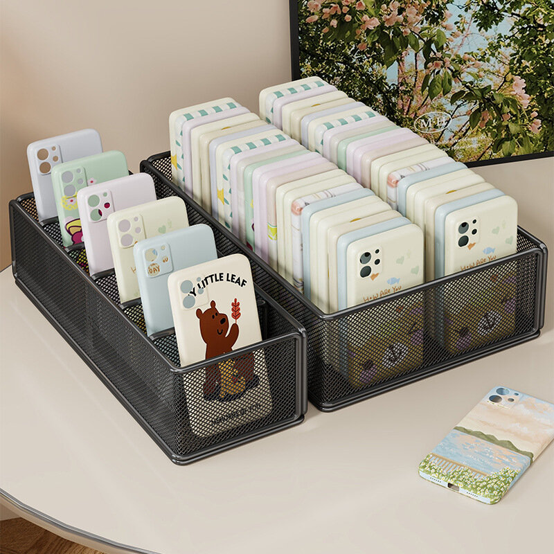 Коробка для хранения чехлов для телефонов, настольный органайзер с несколькими отделениями, коробка для хранения кабелей, выставочная коробка, стеллаж для хранения