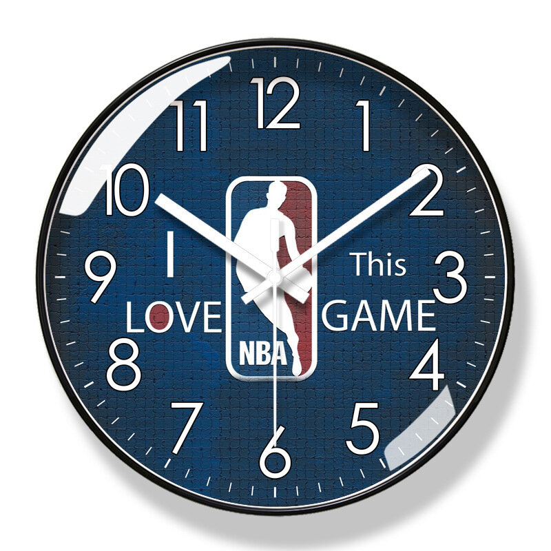 Горячая распродажа8248 Настенные часы с тематикой баскетбола NBA, часы для гостиной, часы для спальни, бесшумные, с длительным сроком службы батареи, кварцевые часы
