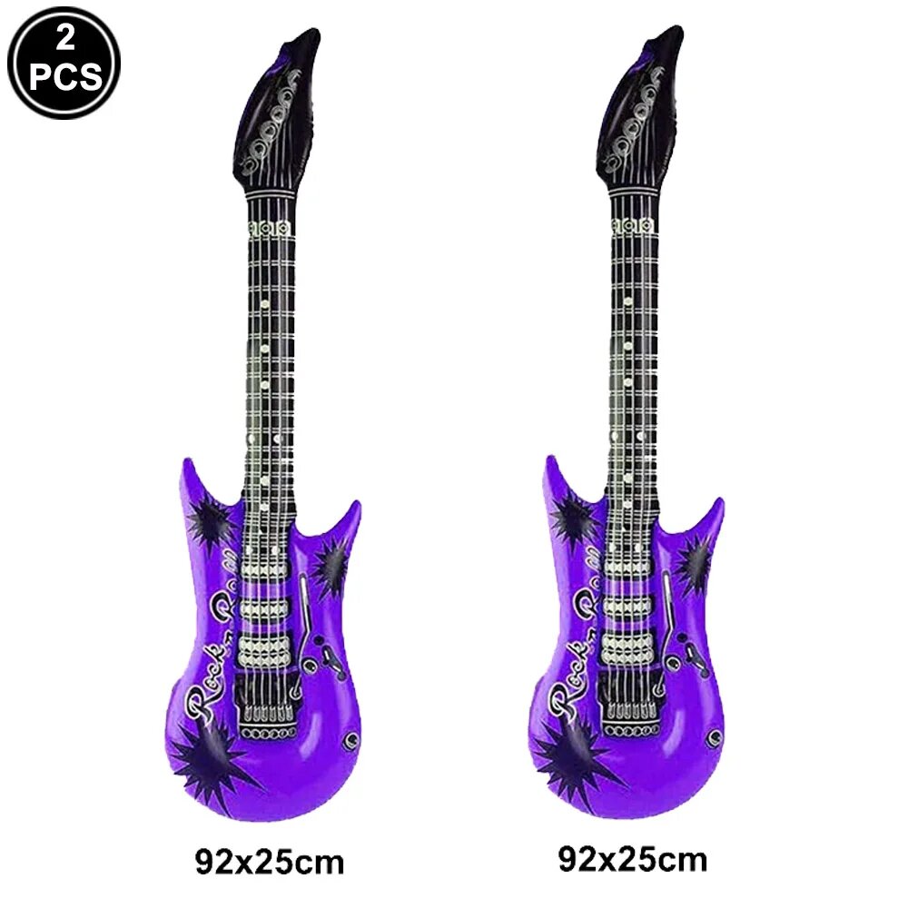 Надувные гитары-шары 80-90х Фиолетовый, 2pcs-08guitar