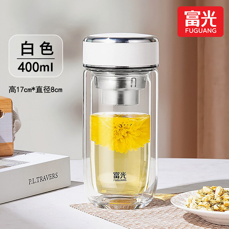 Двухслойная стеклянная чашка Fuguang, нерегулярная чашка в форме гусиного яйца, чашка для чая для мужчин и женщин, термостойкая утолщенная чашка для воды, оптовая печатная подарочная чашка