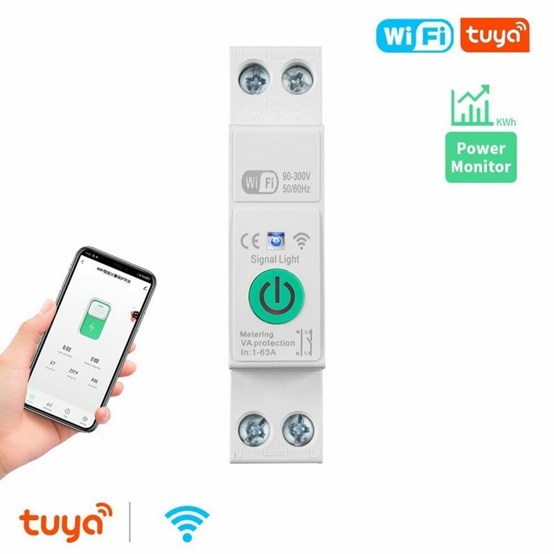 Wi-Fi Smart Currepler Lwerer Power Rail Switch Timing Voice Mobile Phone Управление 1-63A С Измерением