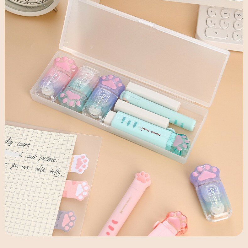 Креативный набор канцелярии с кошачьей лапкой, подарочная коробка для девочек, студентов, учебные принадлежности, журналы, большой подарочный набор, высококачественный подарок оптом