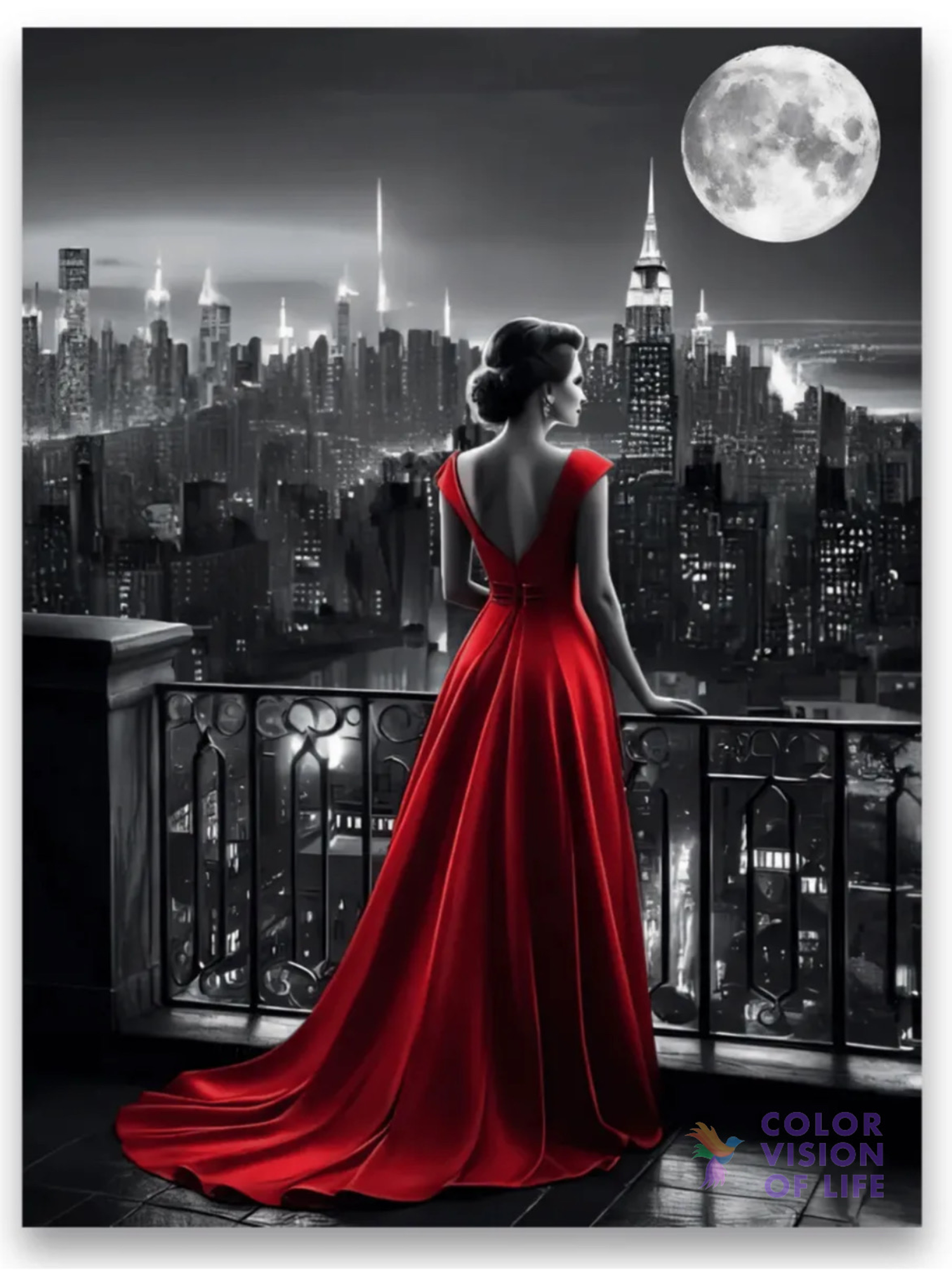 Алмазная мозаика на подрамнике 40x50/Черно-красные