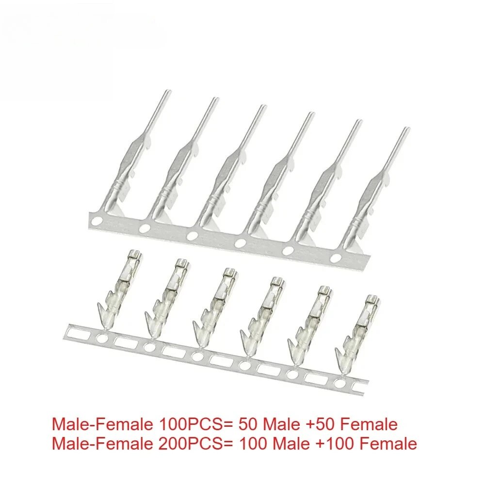 Комплект обжимных клемм Dupon 2,54 мм (100/200 шт.) 200PCS, Male-Female