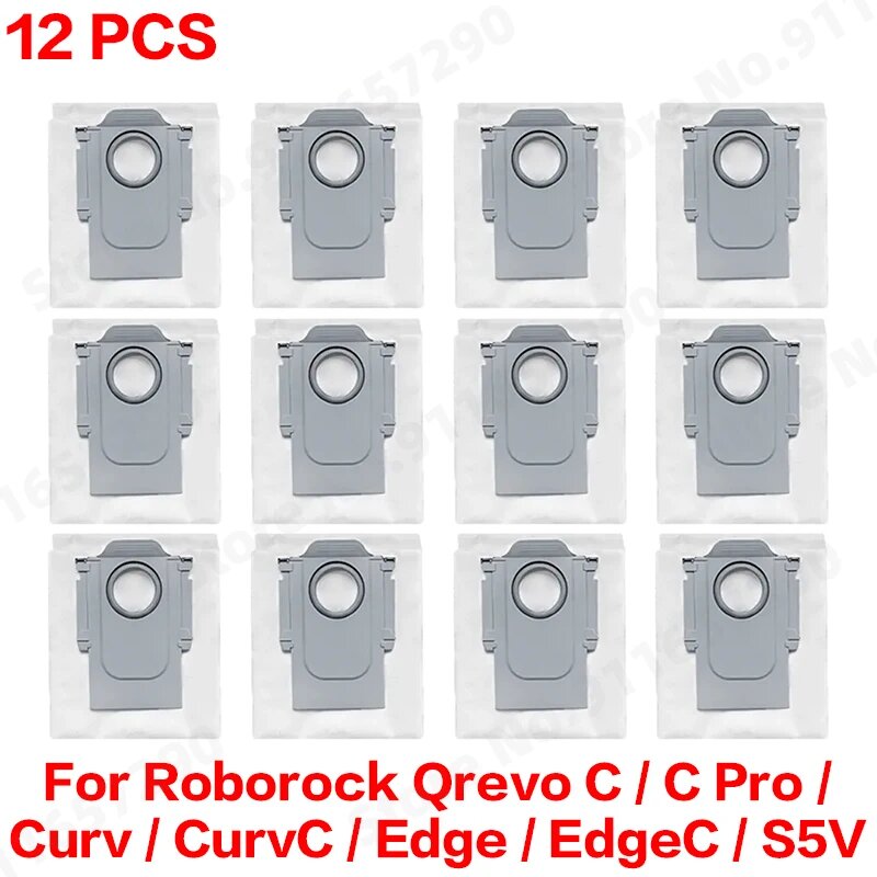 12 шт. Аксессуары для Roborock Qrevo C/Pro/Curv/Edge/S5V, серые