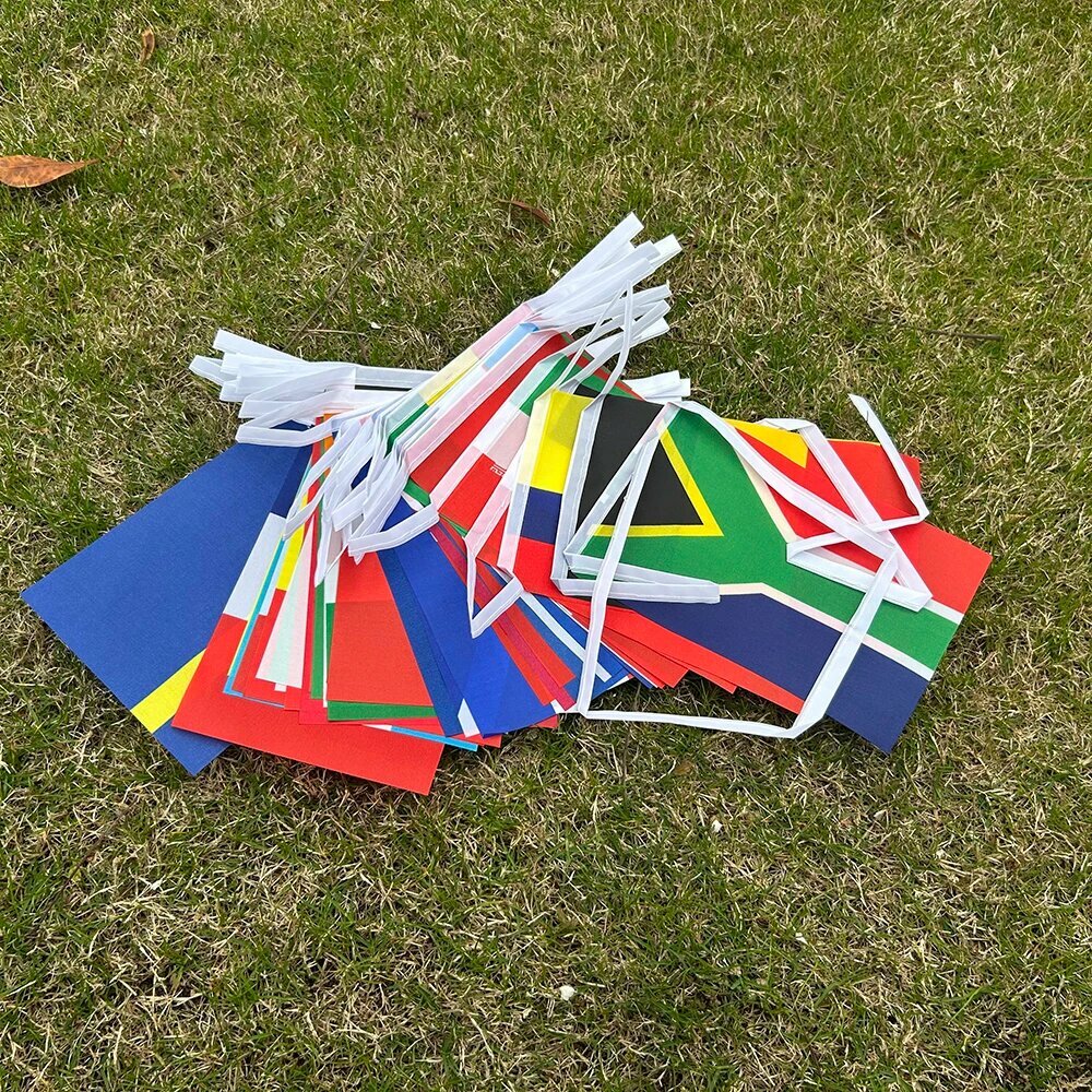 Флаги стран мира для декора 48 шт. 14x21cm, 48 pcs string Flag