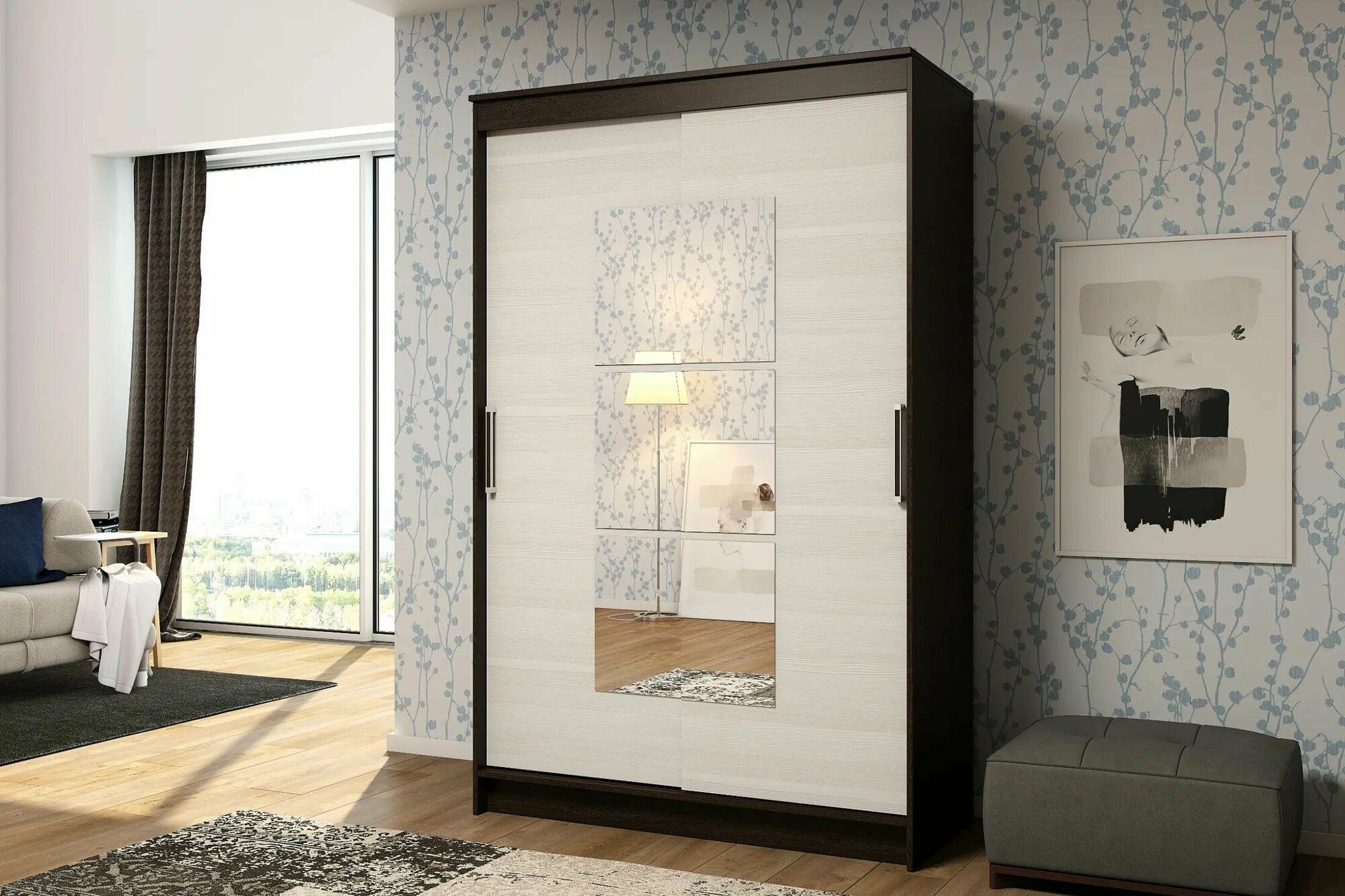 Шкаф-купе Элегант 1 ЛДСП Венге / Лоредо