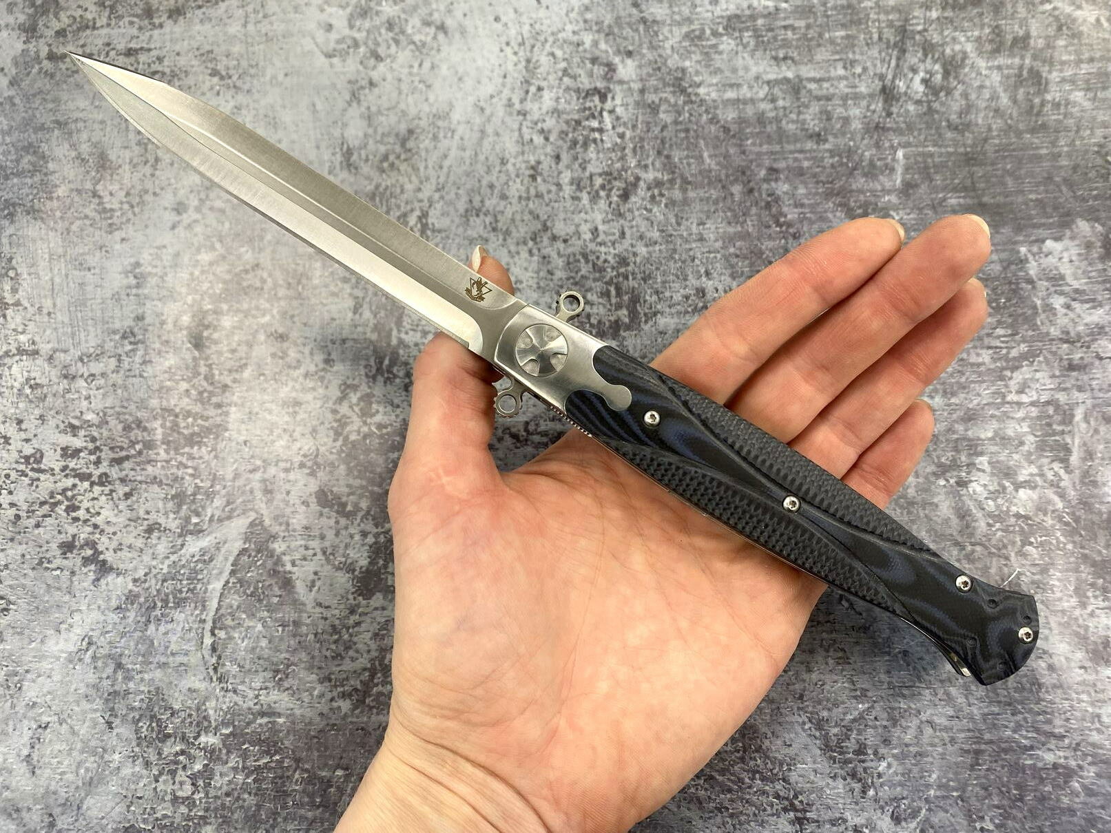 Большой складной стилет Командор-03, D2, G10