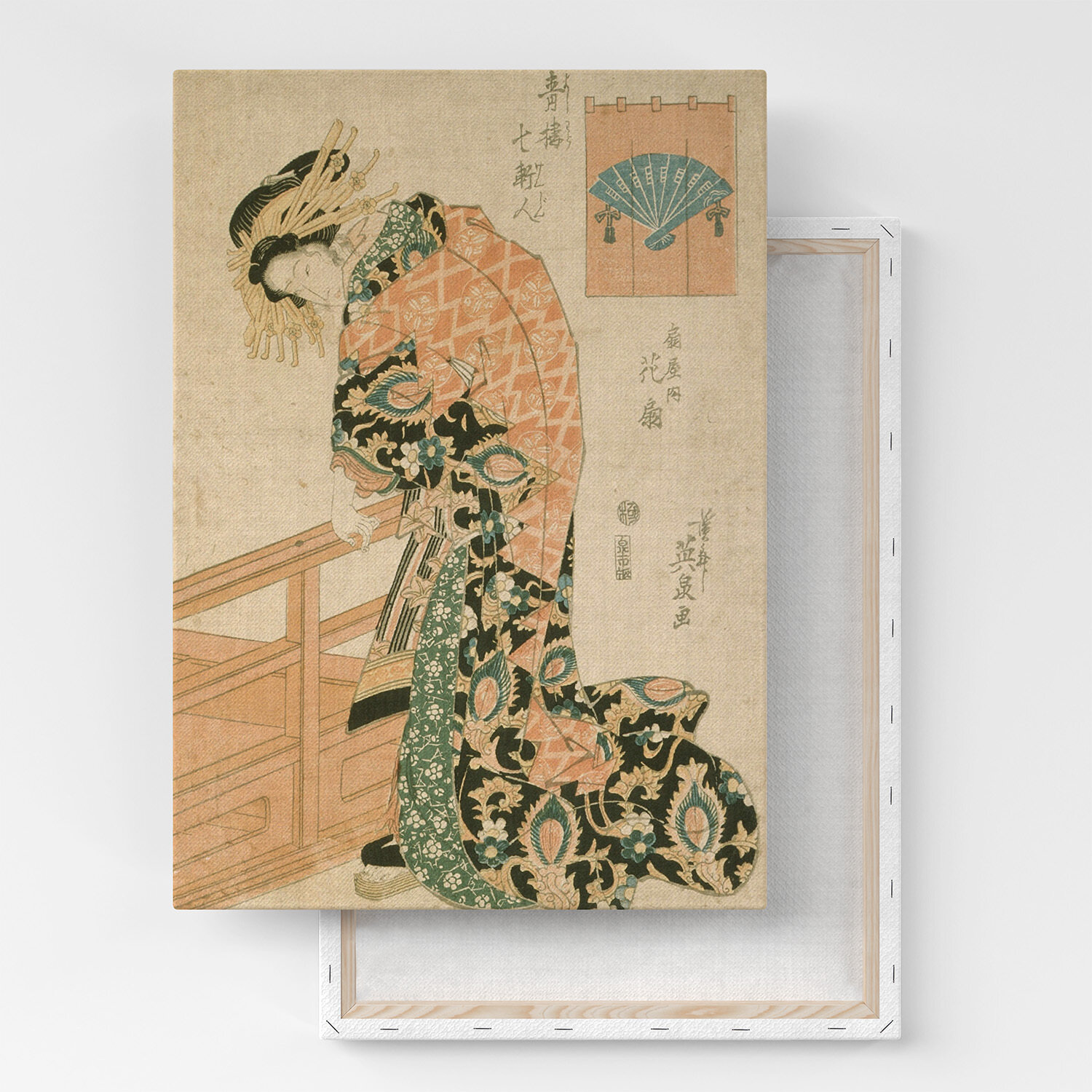 Картина на холсте, репродукция / Кэйсай Эйсэн - The Courtesan Hanaogi / Размер 40 x 53 см