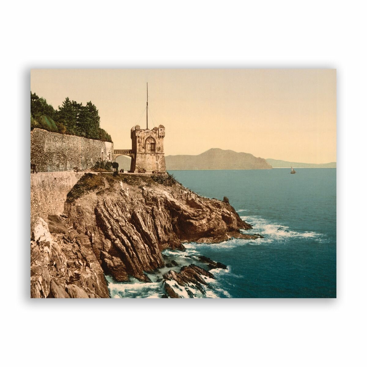 Постер, плакат на бумаге / The tower, Nervi, Genoa, Italy / Размер 30 x 40 см
