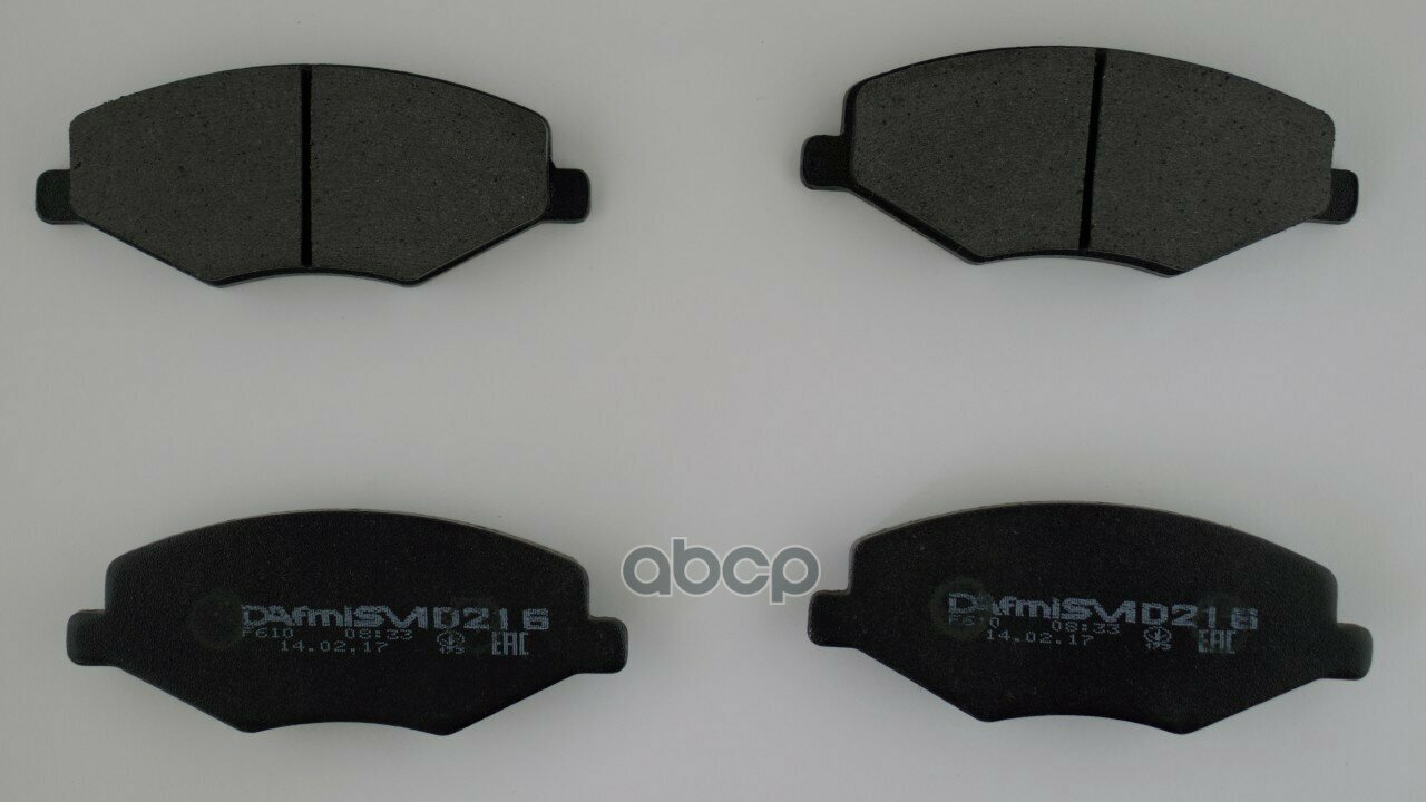 Колодки тормозные дисковые передние DAfmi арт. D216SM