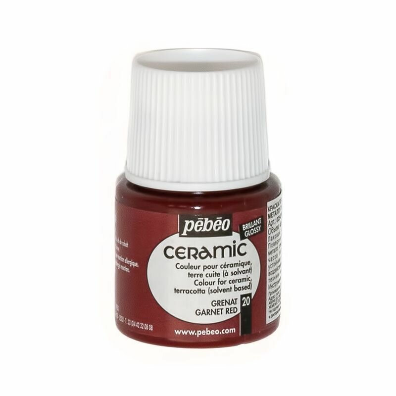Краска для керамики и металла Pebeo Ceramic, 45 мл, 020 гранатовый