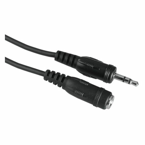 Адаптер аудио HAMA H-205104, Jack 3.5 (m) - Jack 3.5 (f) , 2.5м, черный [00205104]
