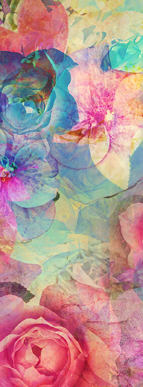 Фотообои Divino Decor "Фон принт цветы" D-112 100*270 фактура холст