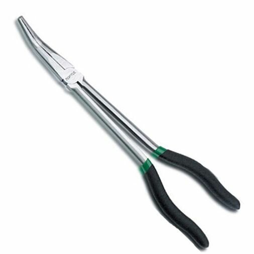 Плоскогубцы пассатижи 11" с длинными губками для труднодоступных мест изогнутые на 45 градусов 280 мм DFAH1211 TOPTUL