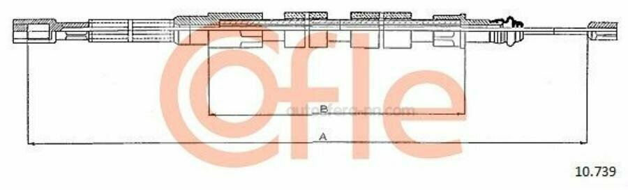 COFLE 9210739 Трос стояночного тормоза задн VW TRANSPORTER 1.6-2.0 79-90
