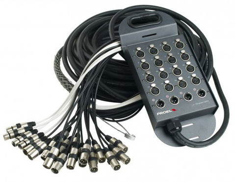 PROEL TN1604 Мультикабель 16 входов XLR, 4 выхода XLR, коммутационный бокс, длина: 20м.
