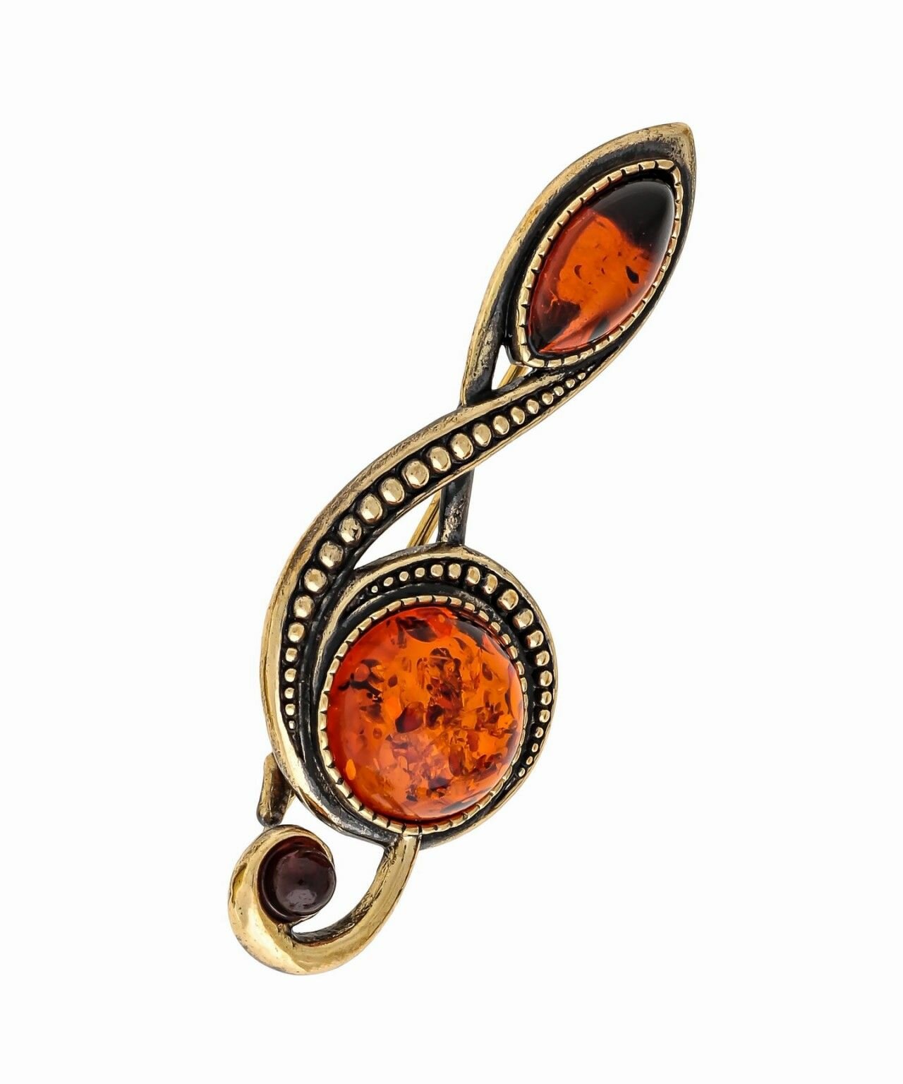 Брошь, янтарь